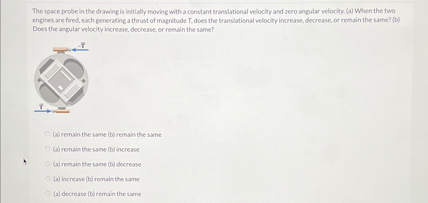 Solved The space probe in the drawing is initially moving | Chegg.com