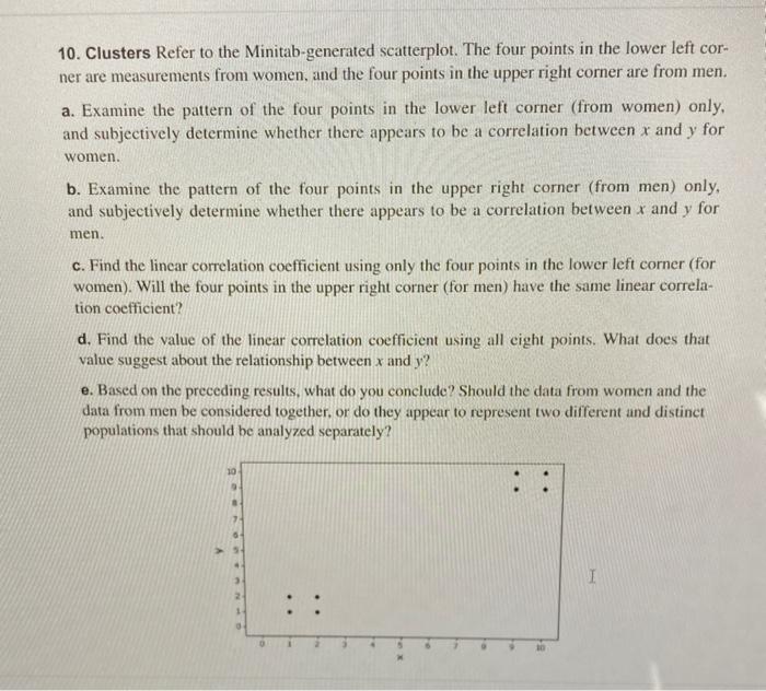 Solved 10. Clusters Refer to the Minitab-generated | Chegg.com
