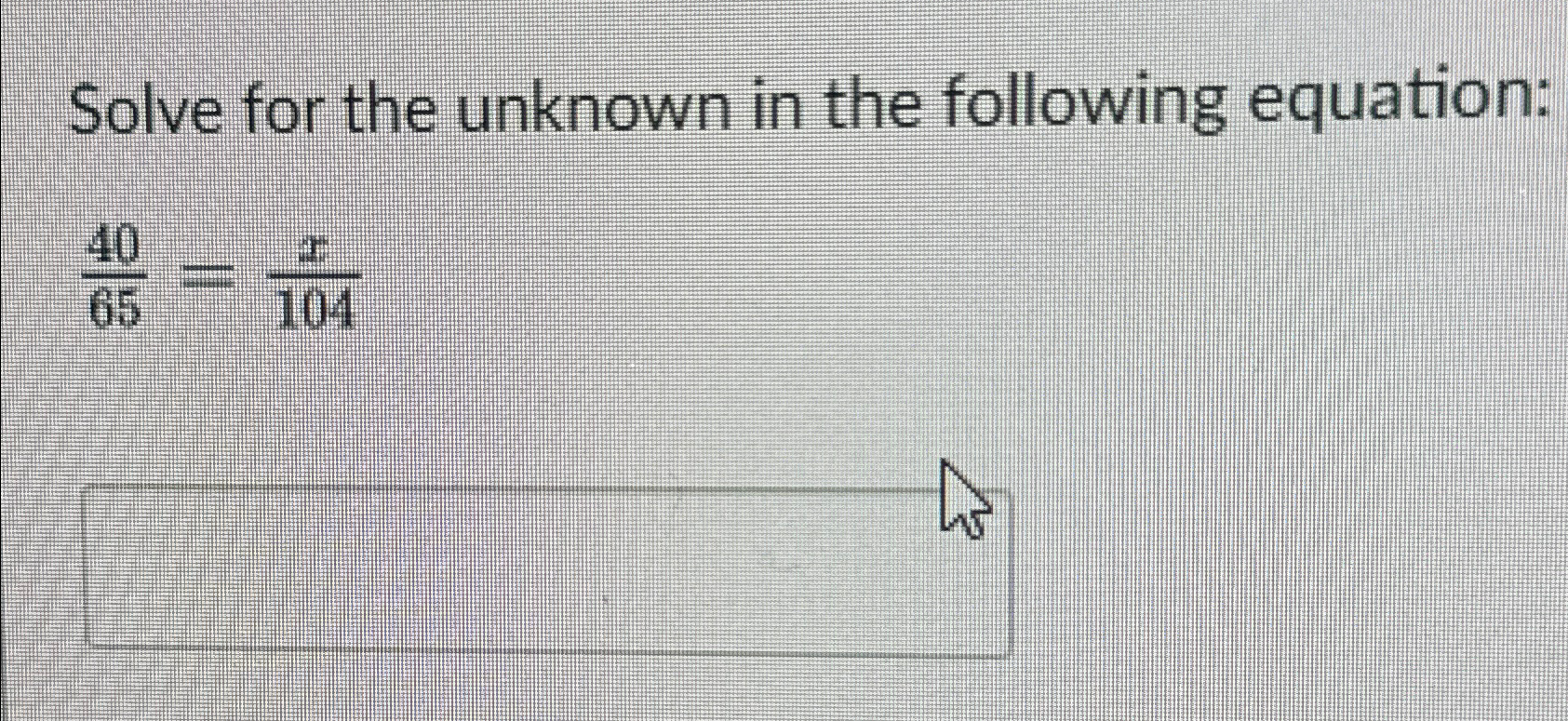Solved Solve for the unknown in the following | Chegg.com