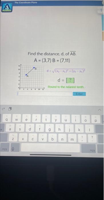 Solved Find the distance, d, of AB. | Chegg.com