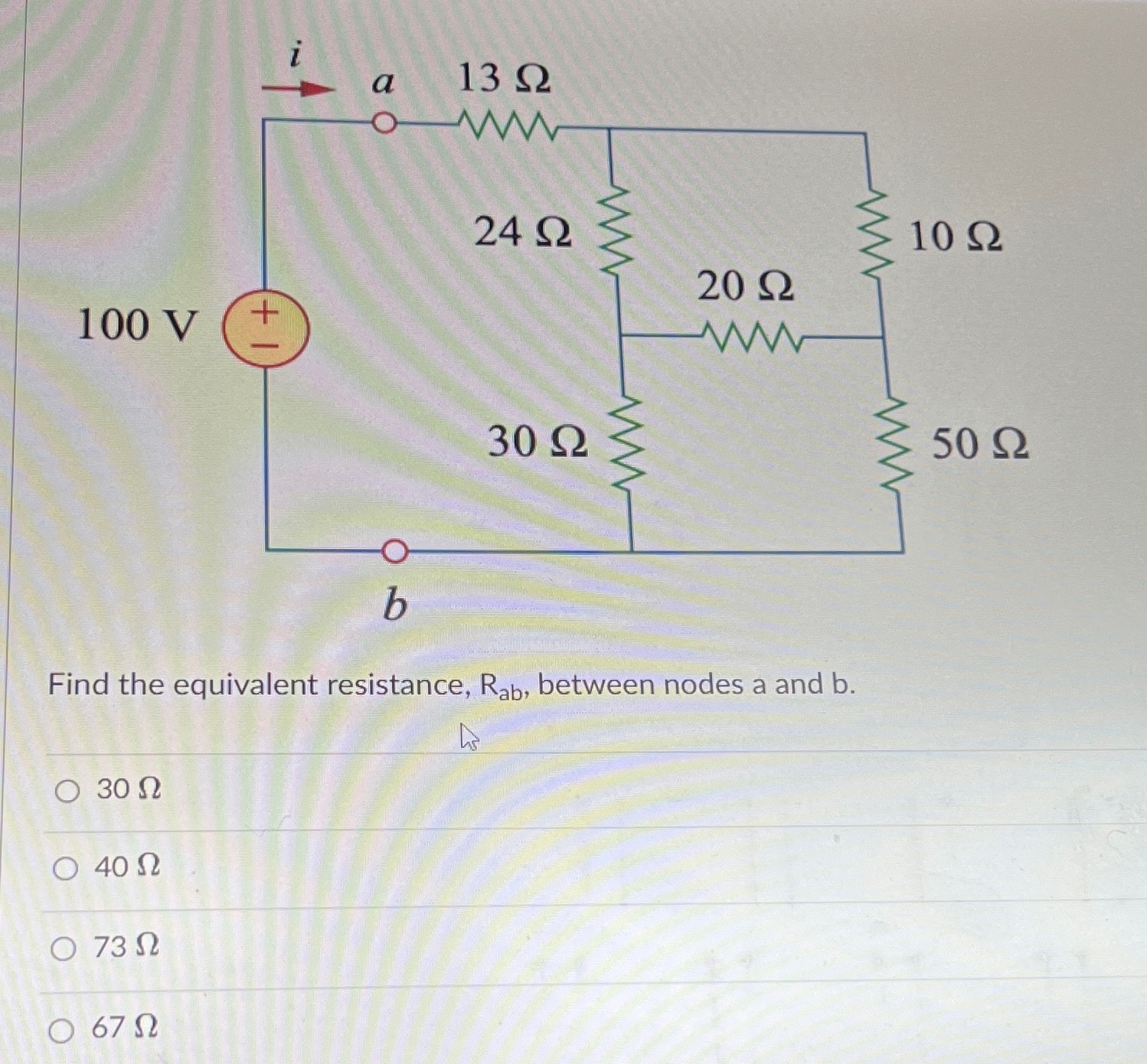 Find the equivalent resistance, Rab, ﻿between nodes a | Chegg.com