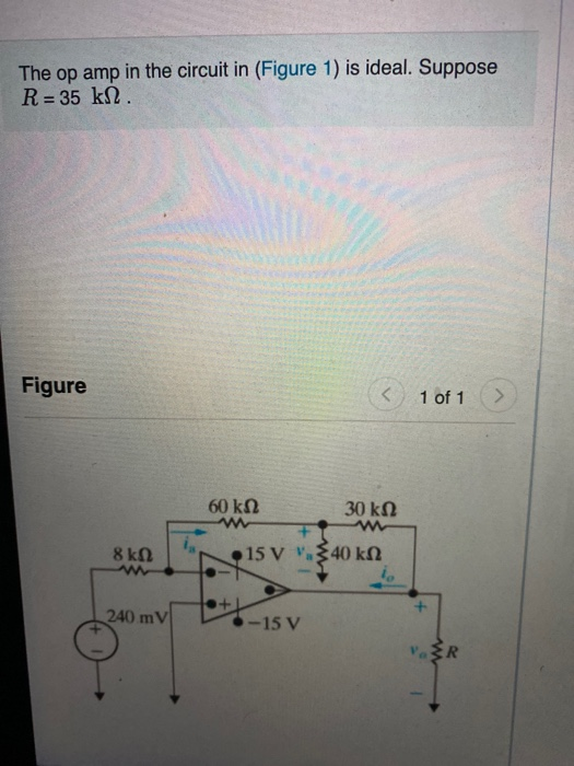 Solved The op amp in the circuit in (Figure 1) is ideal. | Chegg.com