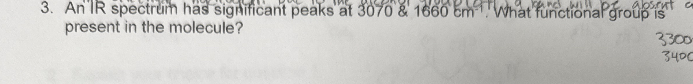 Antr spectruth has significant peaks at 3070 ﻿& 1660 | Chegg.com