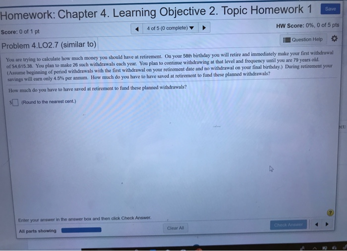 Solved Homework: Chapter 4. Learning Objective 2. Topic | Chegg.com