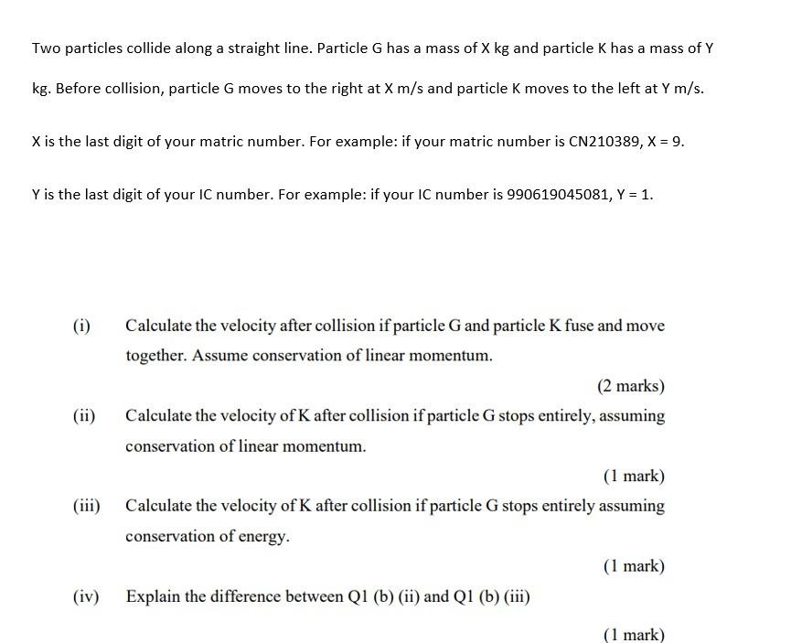 Solved Two particles collide along a straight line. Particle | Chegg.com