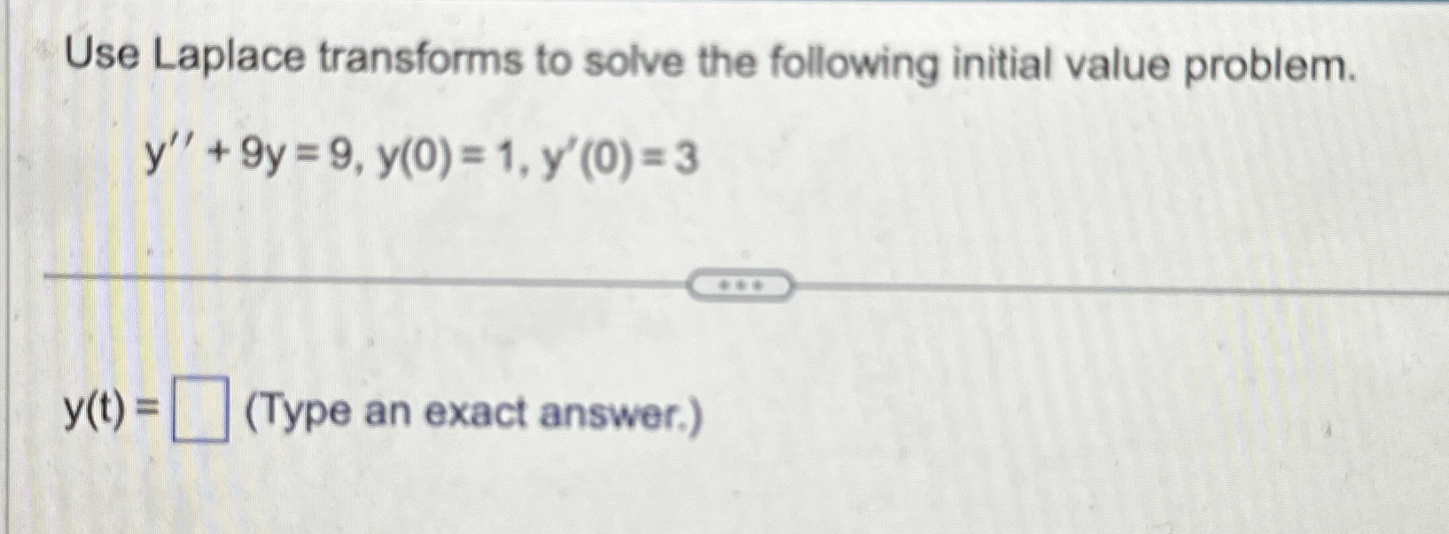 Solved Use Laplace transforms to solve the following initial | Chegg.com