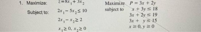 Solved Using the simplex method solve following | Chegg.com