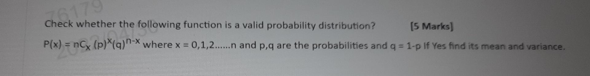 Solved 76179 Check whether the following function is a valid | Chegg.com