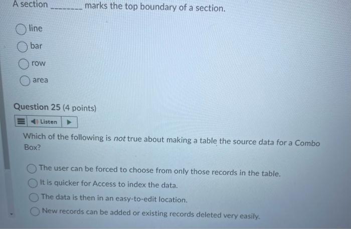 Solved A section marks the top boundary of a section. line | Chegg.com