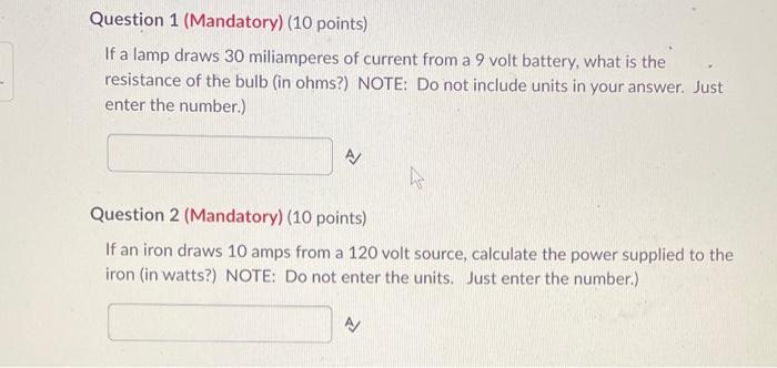 Solved If a lamp draws 30 miliamperes of current from a 9 | Chegg.com