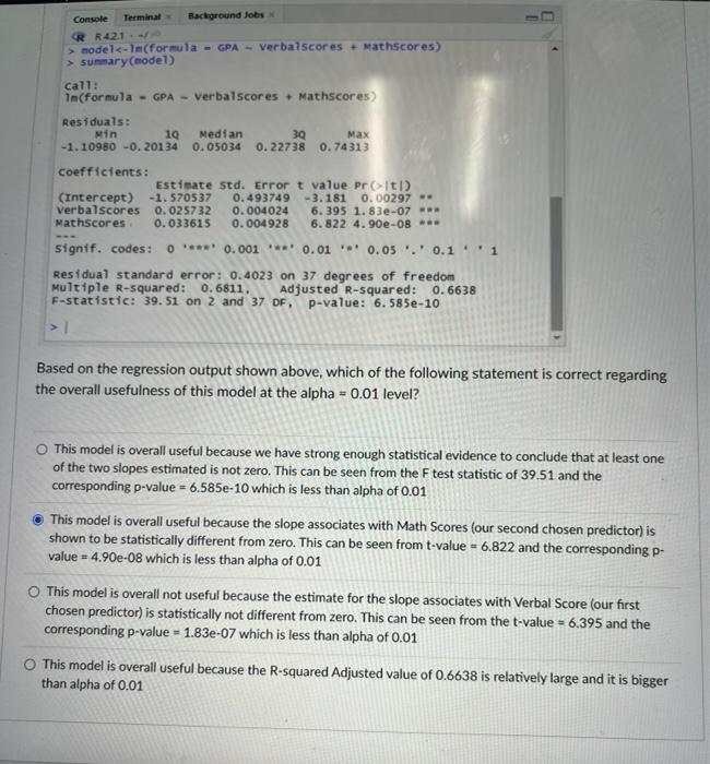 Solved Many colleges and universities develop regression | Chegg.com