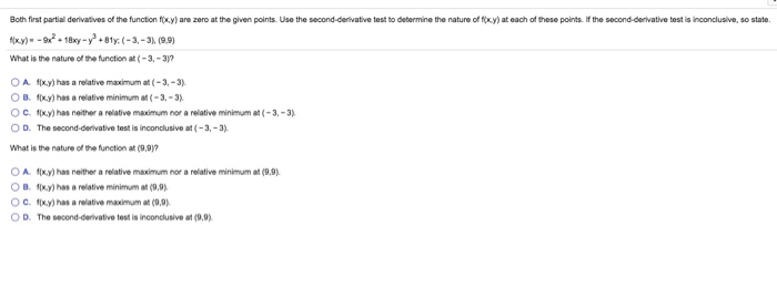 Solved Both first partial derivatives of the function fxy) | Chegg.com