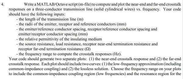 4. Write a MATLAB/Octave script (m-file) to compute | Chegg.com