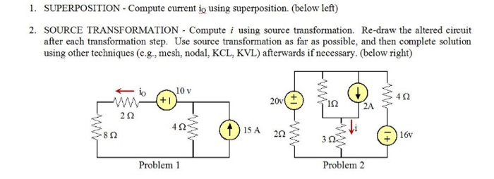 Solved 1. SUPERPOSITION - Compute current io using | Chegg.com