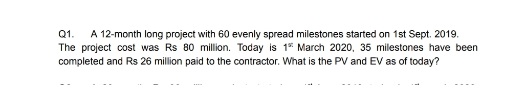 Solved Q1. ﻿A 12-month long project with 60 ﻿evenly spread | Chegg.com