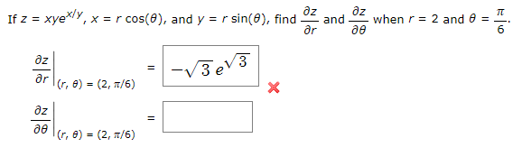 Solved If z=xyexy,x=rcos(θ), ﻿and y=rsin(θ), ﻿find delzdelr | Chegg.com