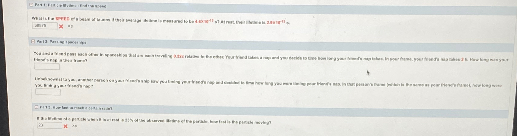 Solved E Part 1: Particle lifetime - ﻿find the speedWhat is | Chegg.com