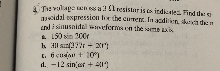Solved The voltage across a 3.1 resistor is as indicated. | Chegg.com
