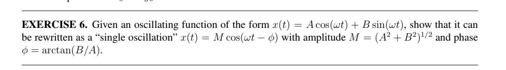 Solved EXERCISE 6. Given an oscillating function of the form | Chegg.com