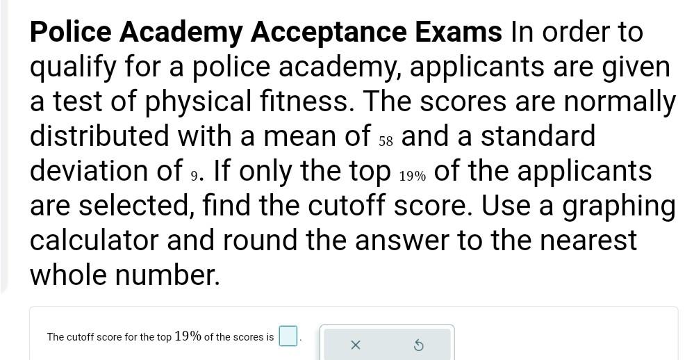 Solved Police Academy Acceptance Exams In order to qualify | Chegg.com