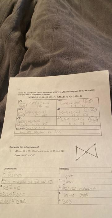 Complete the following proot Prove: SAGC wafC | Chegg.com