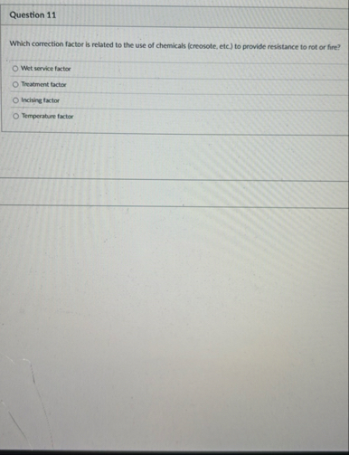Solved Question 11Which correction factor is related to the | Chegg.com