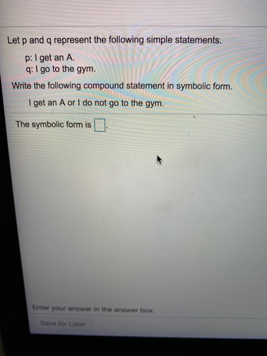 Solved Let p and q represent the following simple | Chegg.com