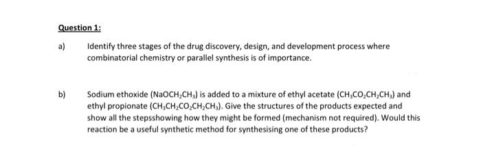 Solved Question 1: a) Identify three stages of the drug | Chegg.com