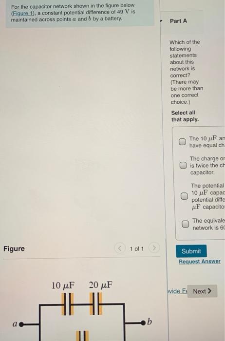 Solved For the capacitor network shown in the figure below | Chegg.com
