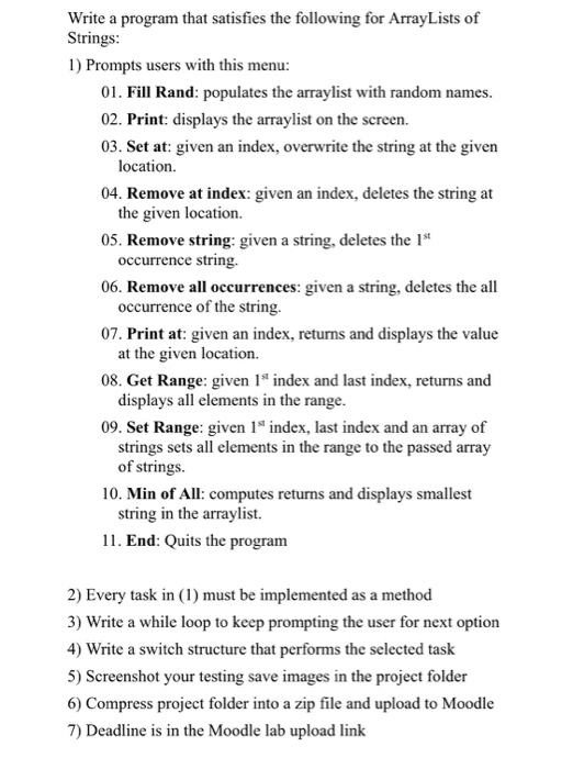 Solved Write a program that satisfies the following for | Chegg.com