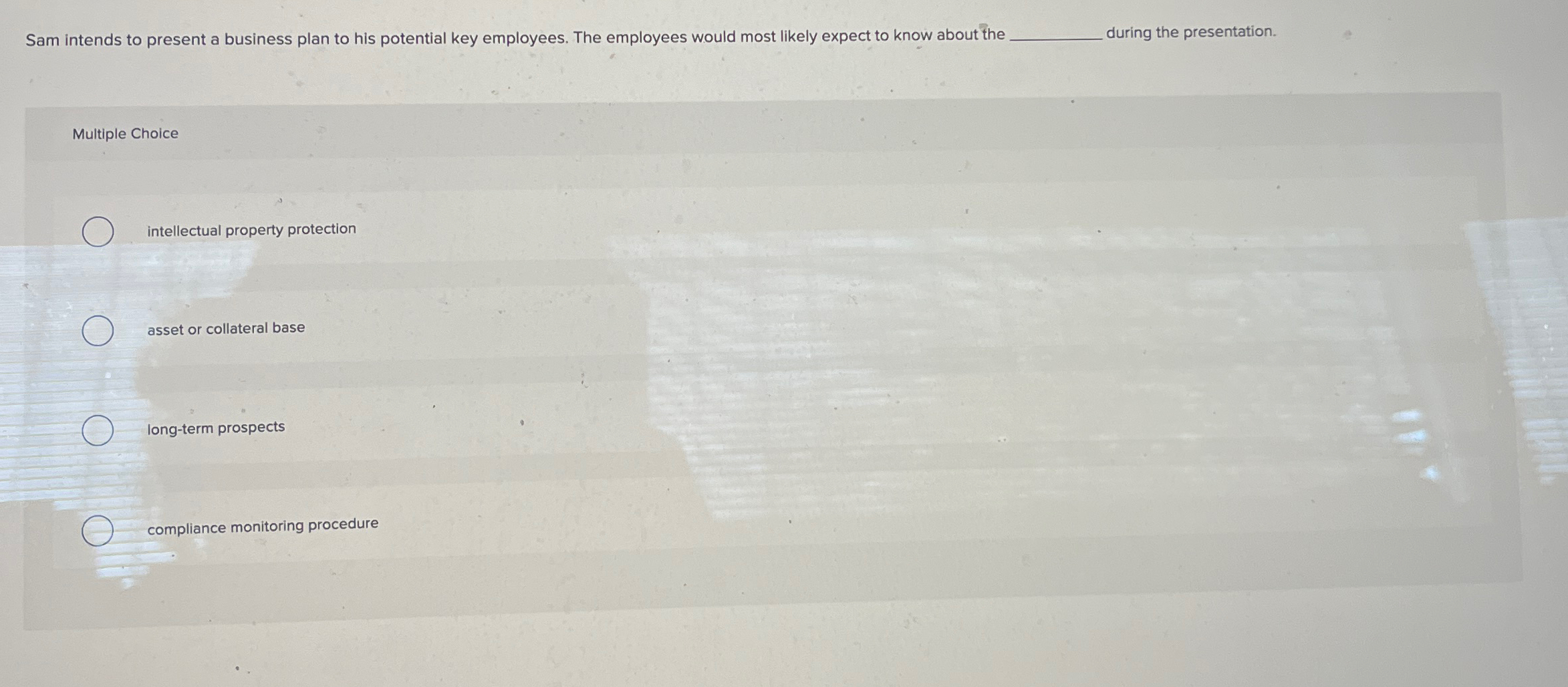 Solved Sam intends to present a business plan to his | Chegg.com