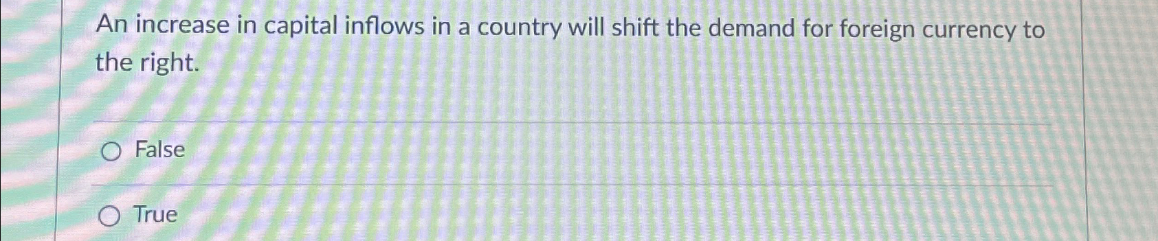Solved An increase in capital inflows in a country will | Chegg.com