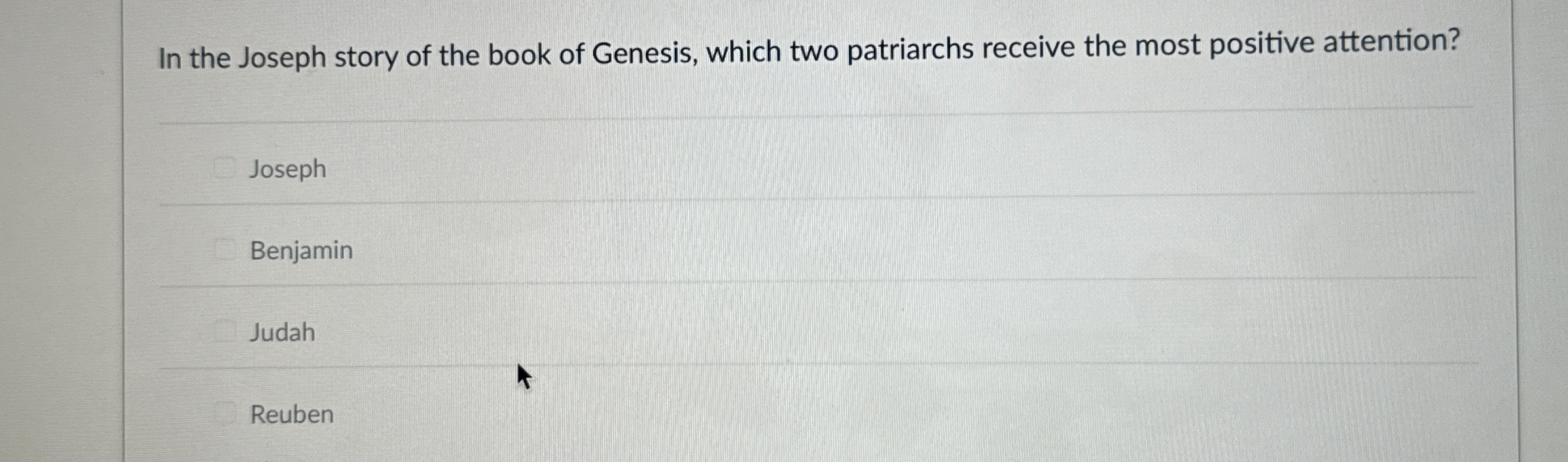 Solved In the Joseph story of the book of Genesis, which two | Chegg.com