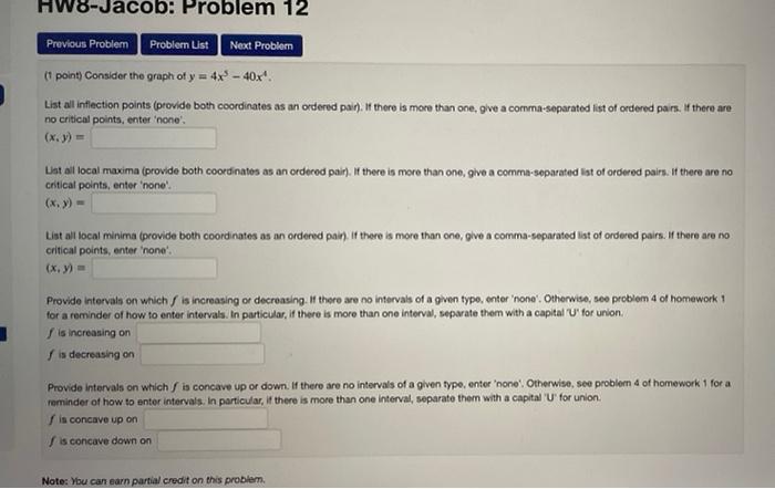 Solved HW8-Jacob: Problem 12 Previous Problem Problern List | Chegg.com