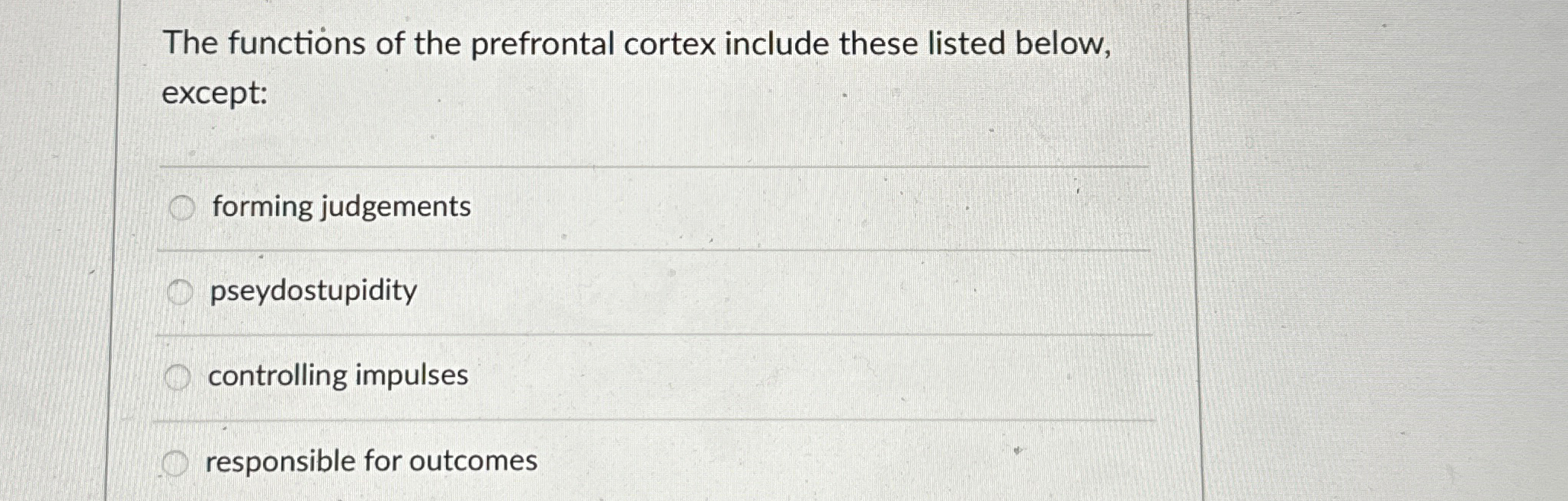 Solved The functions of the prefrontal cortex include these | Chegg.com