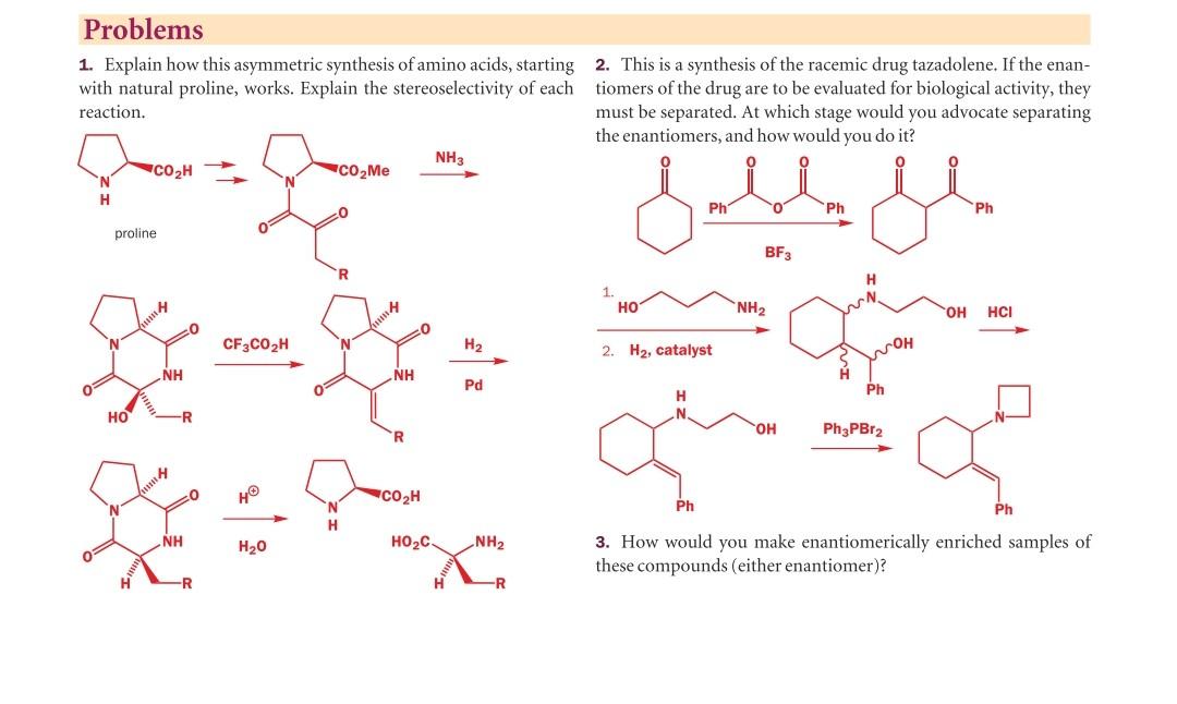 Solved 1. Explain how this asymmetric synthesis of amino | Chegg.com