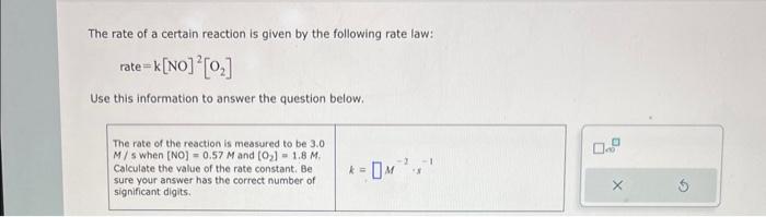 Solved The rate of a certain reaction is given by the | Chegg.com