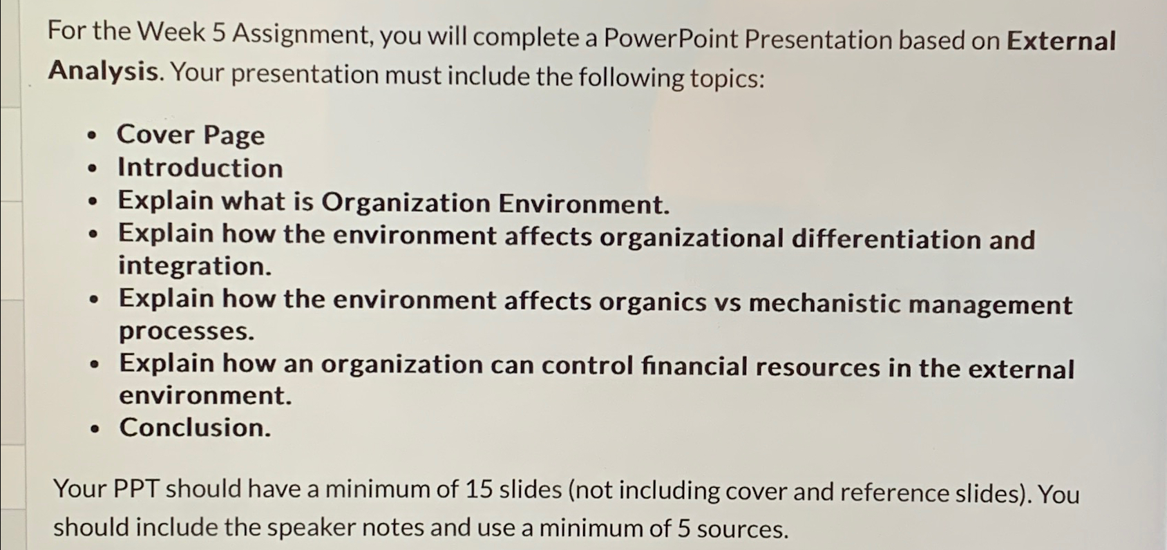 Solved For the Week 5 ﻿Assignment, you will complete a | Chegg.com
