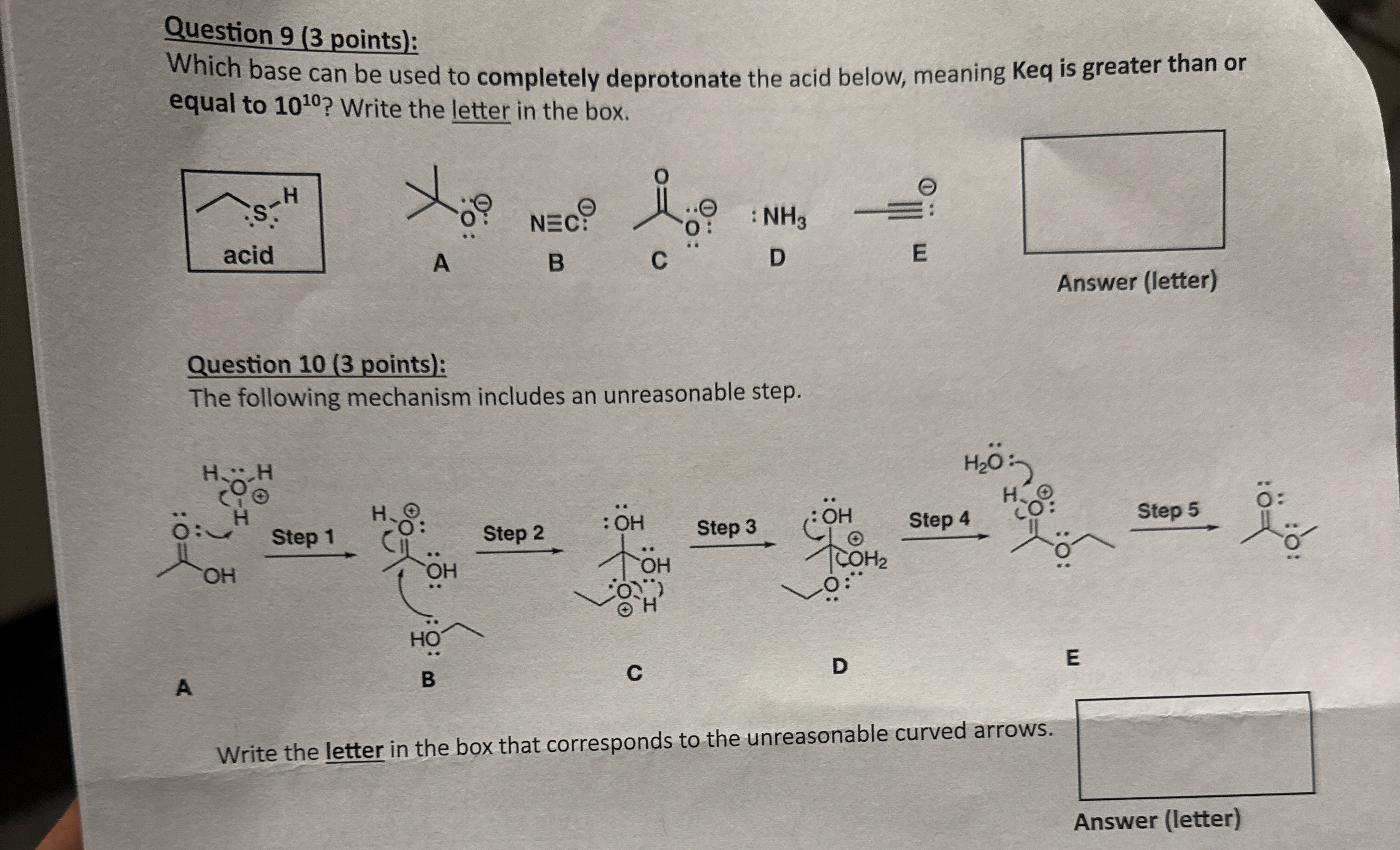 Question 9 (3 ﻿points):Which base can be used to | Chegg.com
