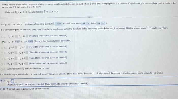 Solved For the following information, determine whether a | Chegg.com