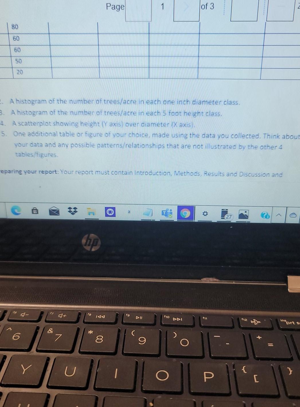 Solved Table 1. Field data for species, DBH and height of | Chegg.com