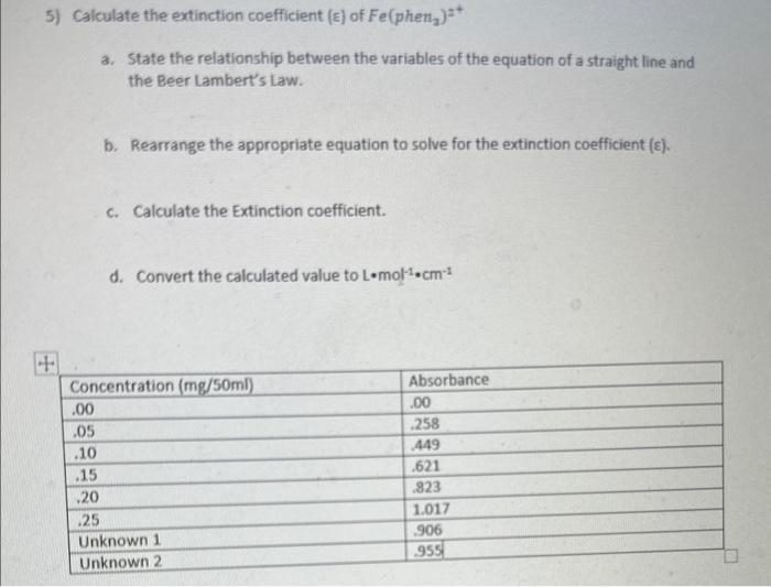 Solved Calculation 1) Insert a properly labelled calibration | Chegg.com