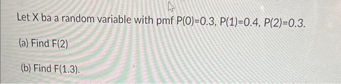 Solved Let X ba a random variable with pmf | Chegg.com