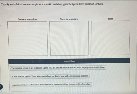 Solved Classify each definition or example as a somatic | Chegg.com