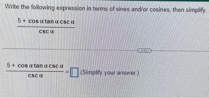 Solved Write the following expression in terms of sines | Chegg.com