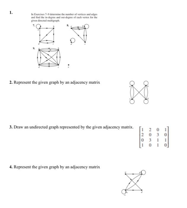 Solved 1. In Exercises 7-9 determine the number of vertices | Chegg.com
