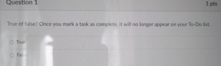 Solved Question 11 ﻿ptsTrue of false? Once you mark a task | Chegg.com