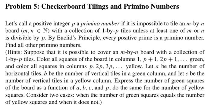 Problem 5: Checkerboard Tilings and Primino Numbers | Chegg.com