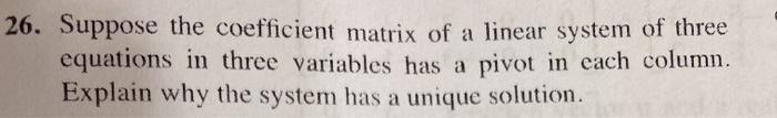 Solved 23. Suppose a 3 x 5 coefficient matrix for a system | Chegg.com