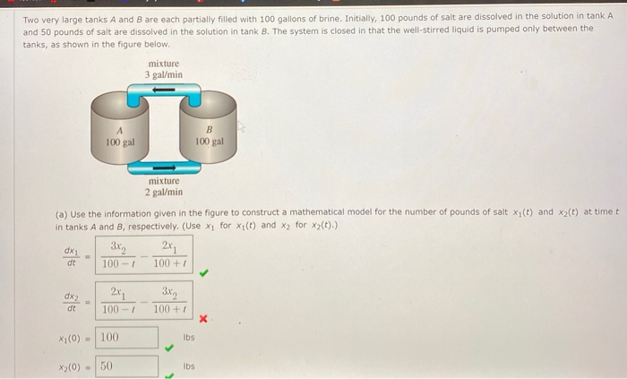 Solved Three large tanks contain brine, as shown in the | Chegg.com